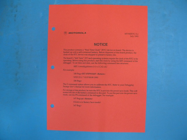 Motorola VME CPU MC68040 mvme-162-512A VXworks v5.2 ROM 4x Industry ...