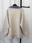 New Denim Patchwork Sweater Coat Women's Loose Casual Knitwear Fashion ...