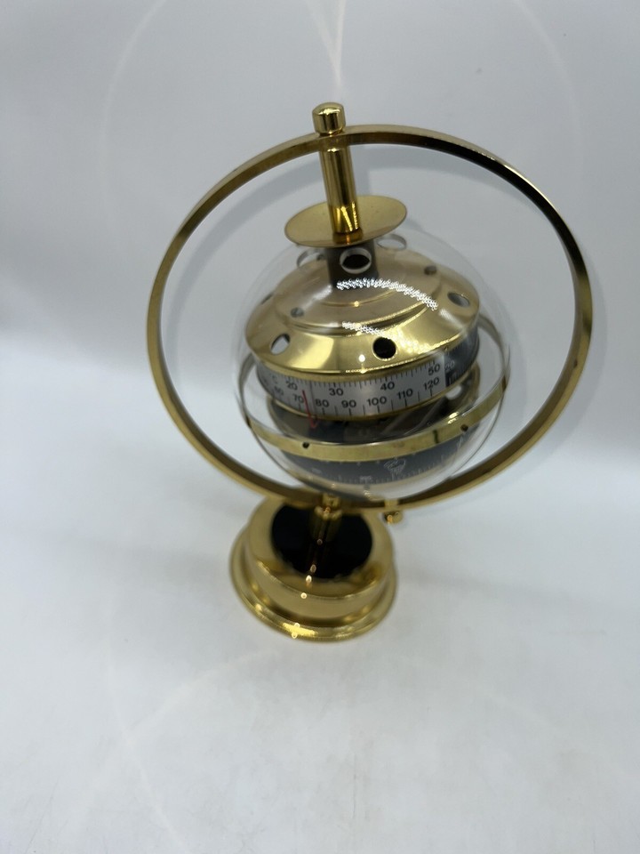 Atomic Sputnik brass lucite weather barometer Huger W.Germany 1960 HTF ...