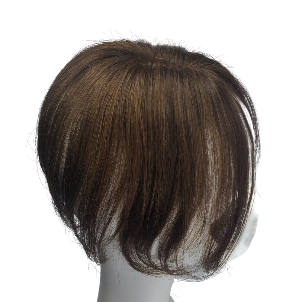 Women's 100% Real Human Hair Topper Toupee Clip Hairpiece Bangs Bob Top ...