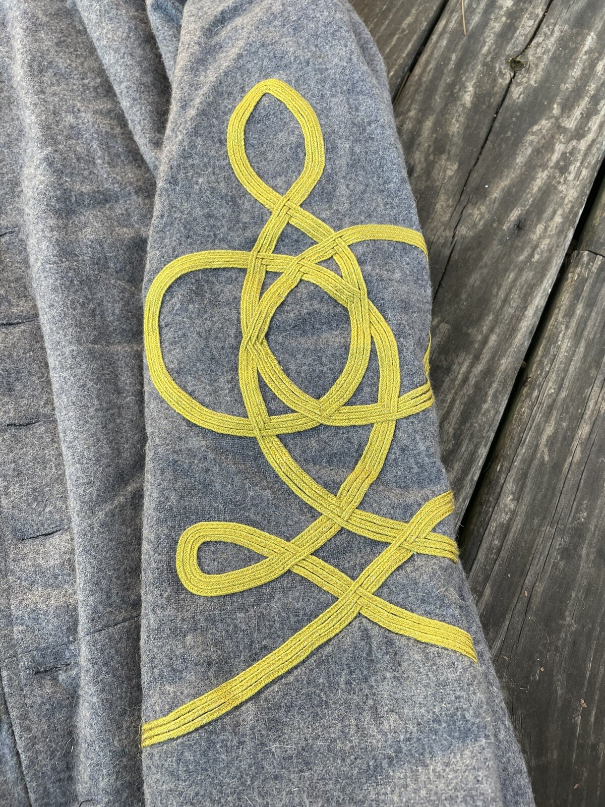 Civil War Reenactor Confederate Grey Wool Colonel Insignia Braid And ...