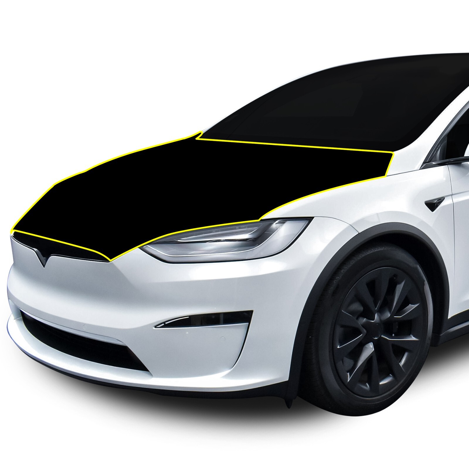 Pre Cut for Tesla Model X 21-24 Hood Gloss Black Paint Protection Film ...