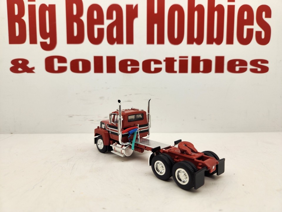 1/64 DCP Ford LTL-9000 Red with Graphic Stripes Long Wheelbase Day Cab ...