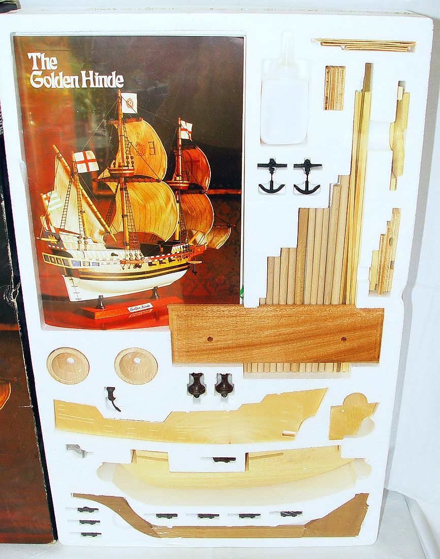 Hornby Shipwright GOLDEN HINDE GALLEON HISTORIC BATTLE SHIP Wood Model ...