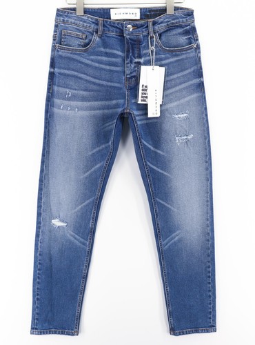 JOHN RICHMOND Riven Men Jeans W34 Slim Fit Distress Buttoned Washed Mid ...