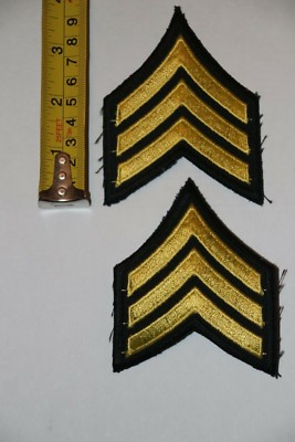 ORIGINAL US POLICE SHERIFF SERGEANT STRIPES YELLOW ON BLACK | eBay