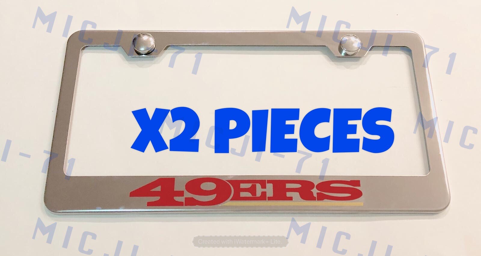 X2 47ers NFL Stainless Steel Chrome Mirror License Plate Frame Rust ...