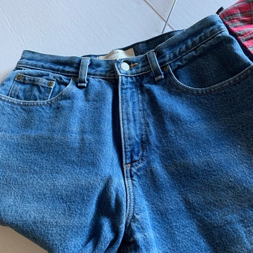 LL BEAN Flannel Lined Jeans Womens Size 8 Petite Double L Relaxed Fit ...