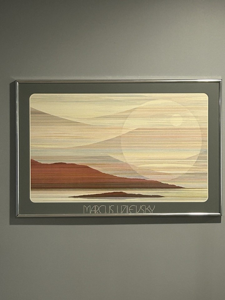 Vintage Marcus Uzilevsky Wings Of Morning Linearism Print Large Framed ...