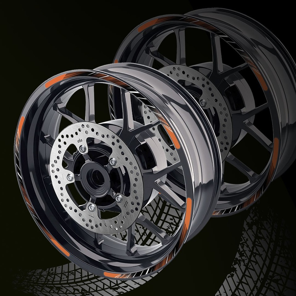 Orange 17'' Rim Wheel Sticker Decal Strip Tape L02B For Honda CB 600F ...