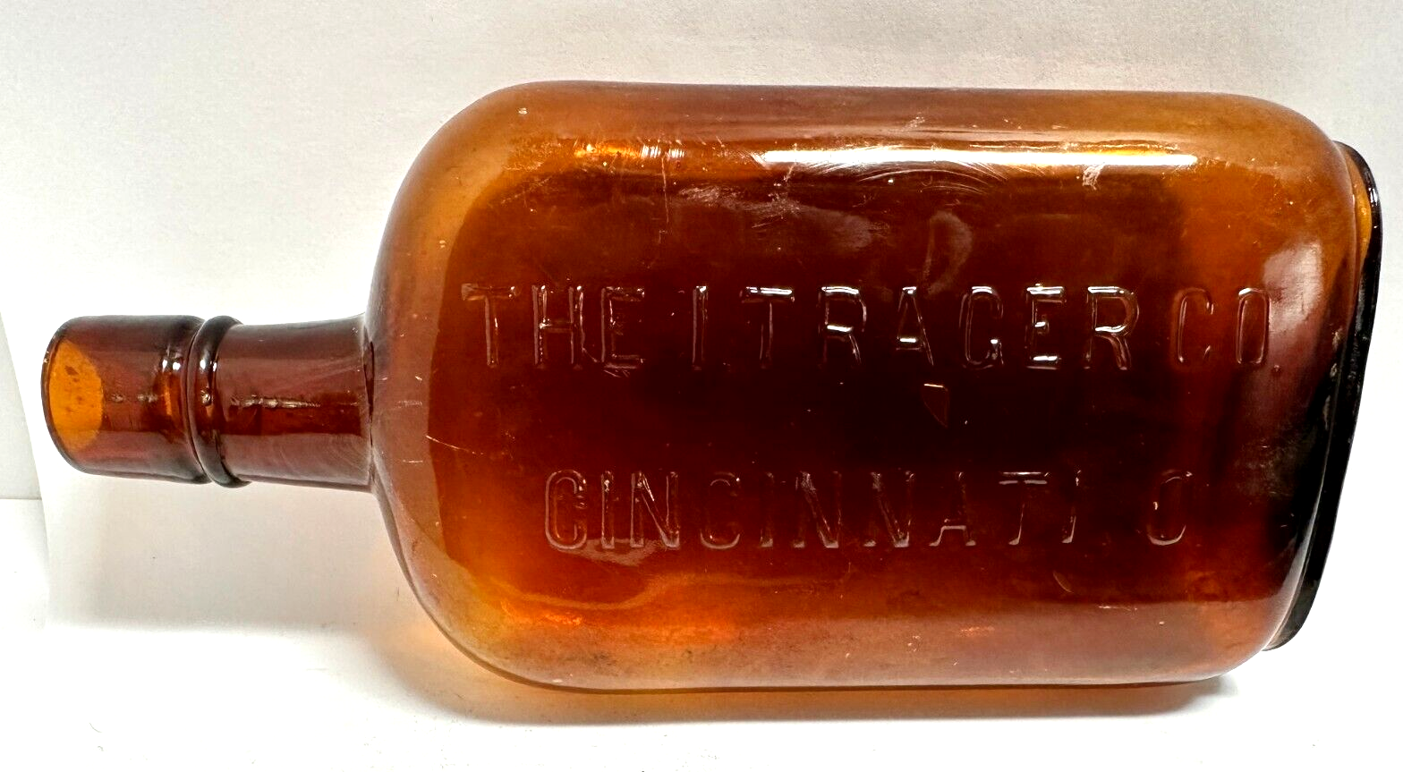 Vintage Whiskey Bottle The I. Trager Co Cincinnati OH Ohio Amber 1 Pint ...