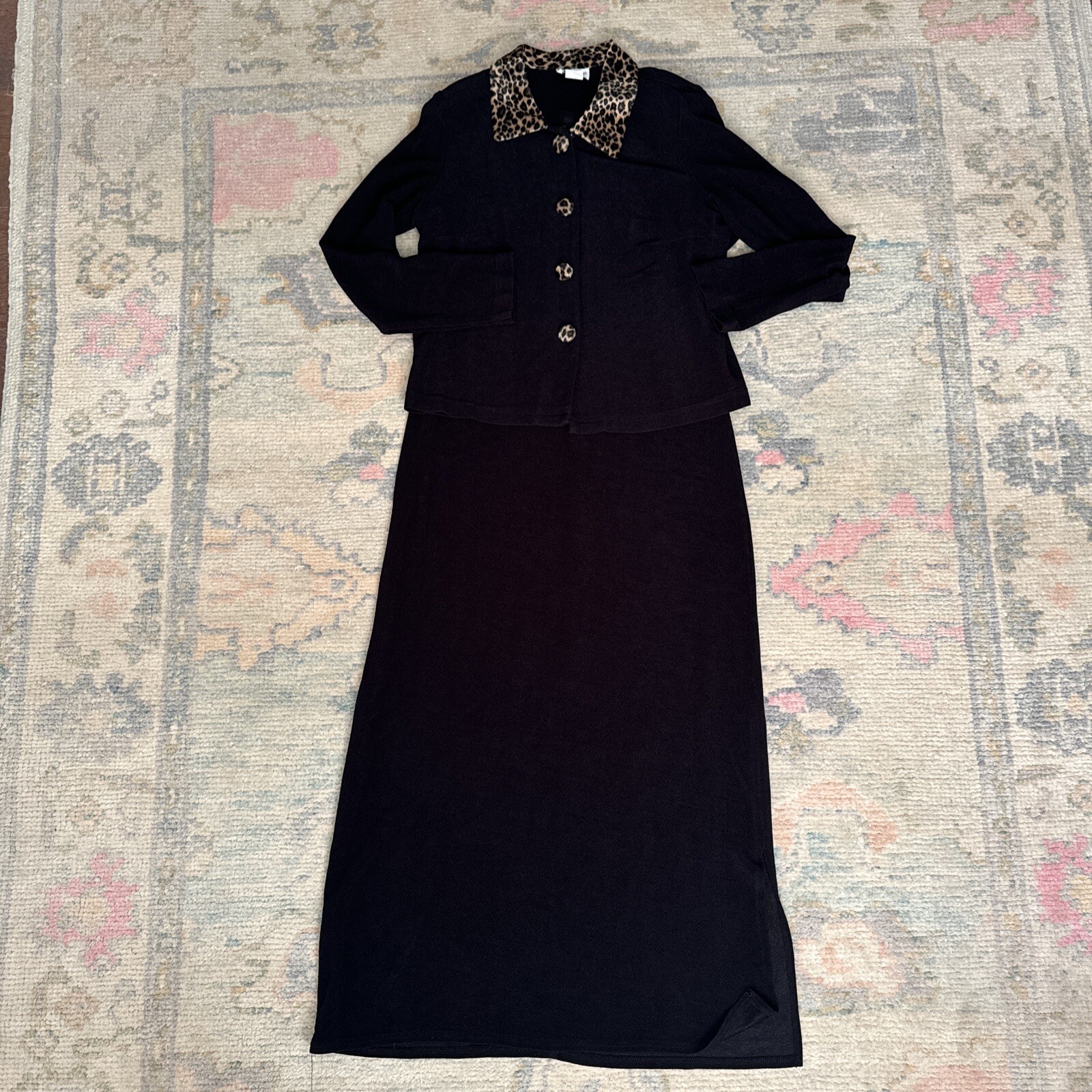 Dillard’s K STUDIO Bl maxi Dress Set & Jacket-Leopard Trim-12-cruise ...