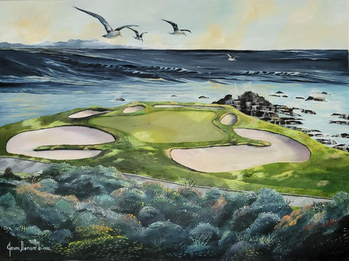 7th at Pebble Beach Oil on Canvas - by Jason Denaro | eBay