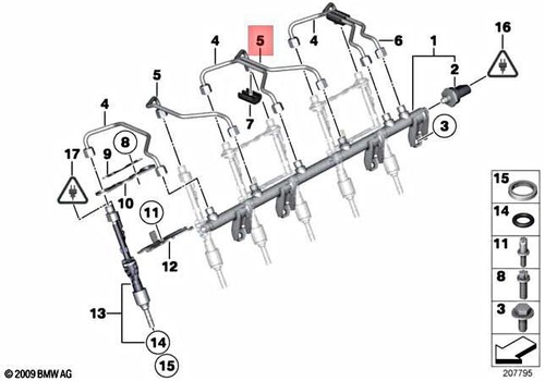 Genuine BMW E70N E71 E82 E84 High Pressure Distributor Pipe OEM ...