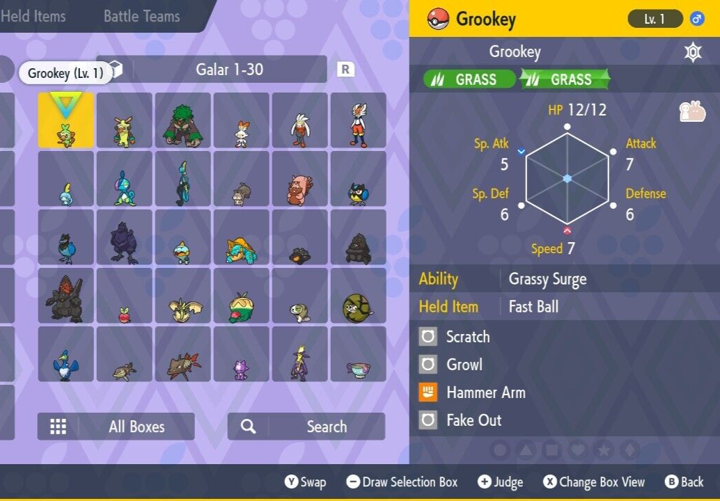 All Galar 73 Non-Shiny Pokemon Bundle New Gen 8 Mons Pokedex Scarlet ...