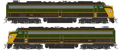Rapido 28815 HO Scale EMD E8AA Set HEP Canadian National Green and Gold ...