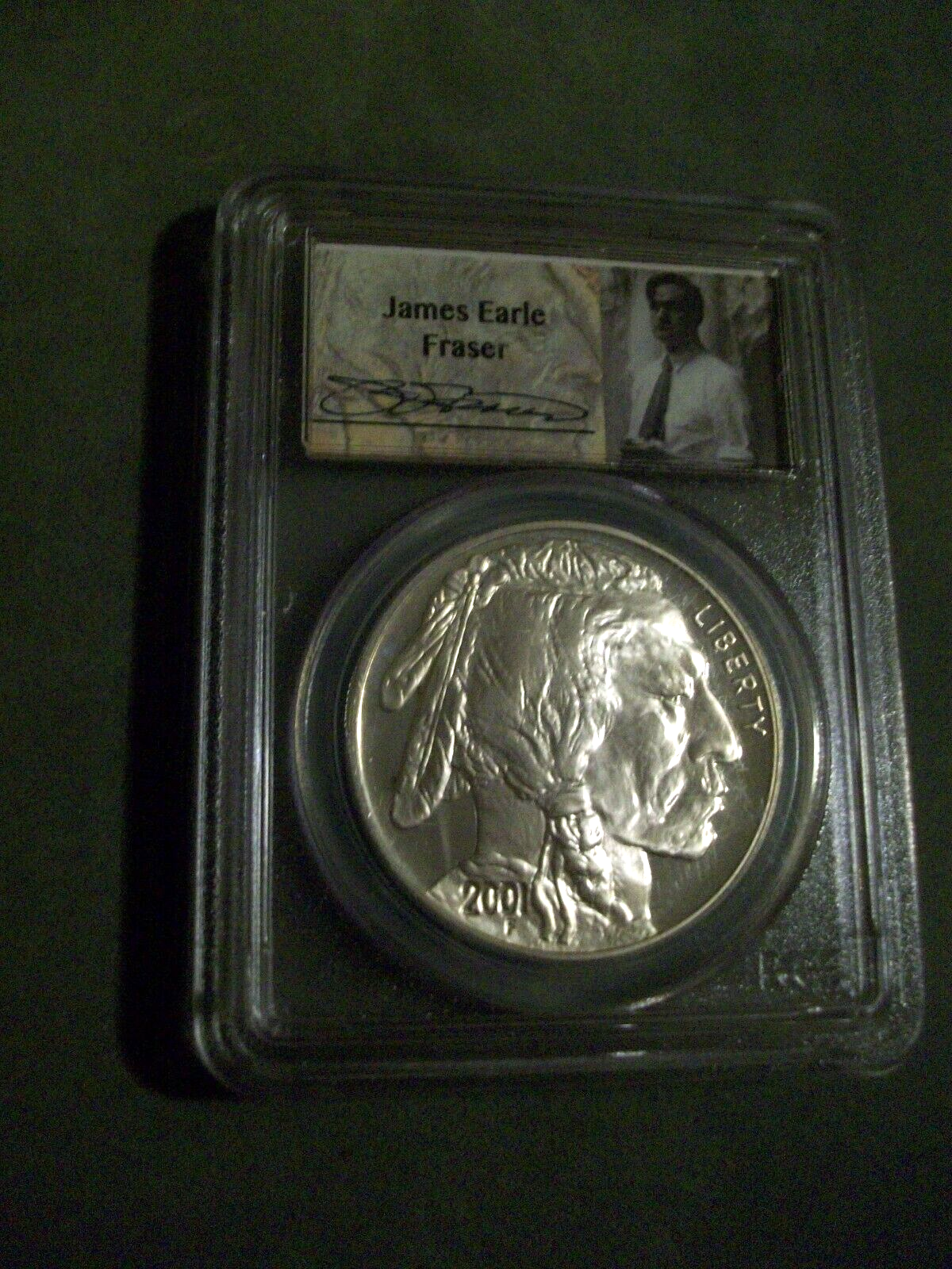 2001-P PCGS PR69D CAM Buffalo proof 1 oz silver dollar graded Fraser ...