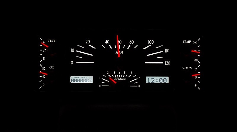 Dakota Digital 37 38 Chevy Car Analog Gauge System Silver White Kit VHX ...