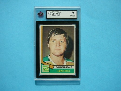 1974/75 TOPPS NHL HOCKEY CARD #242 LEN FRIG ROOKIE KSA 9 MINT SHARP+ 74 ...