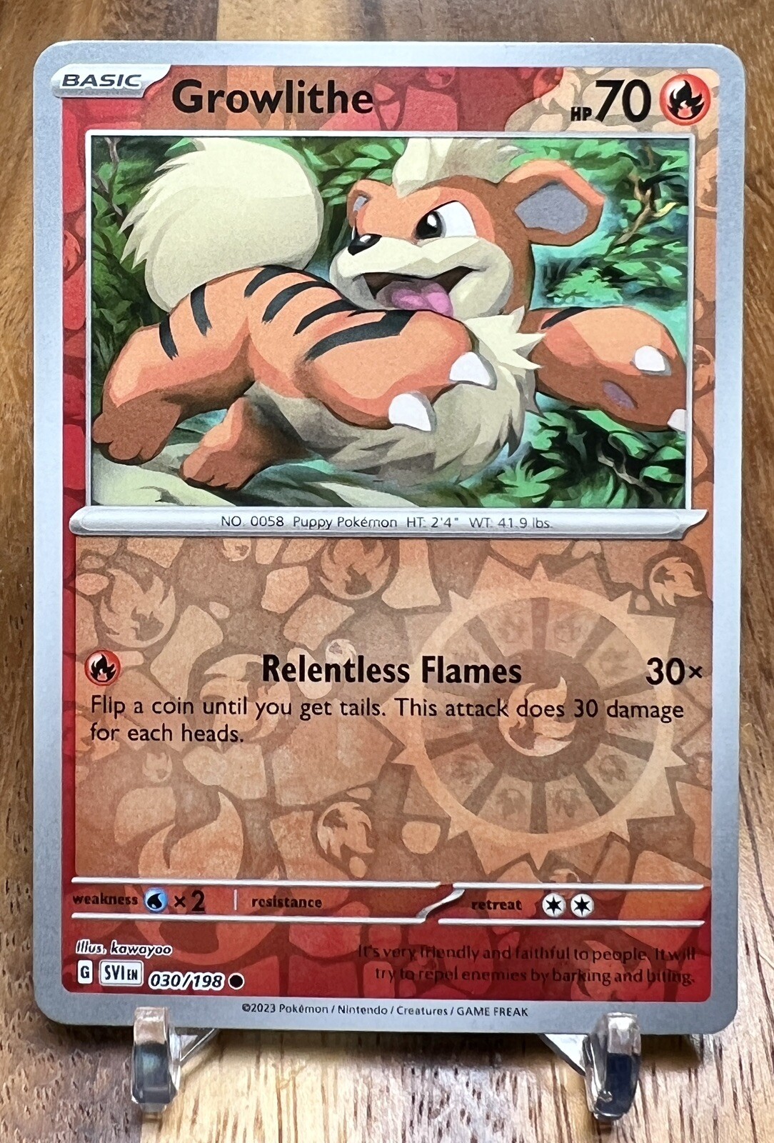 Growlithe 030/198 SV1 Scarlet & Violet Base Reverse Holo Pokemon Card ...