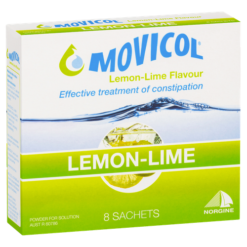MOVICOL Constipation Relief Powder 8 Sachets Lemon Lime Macrogol 3350 ...
