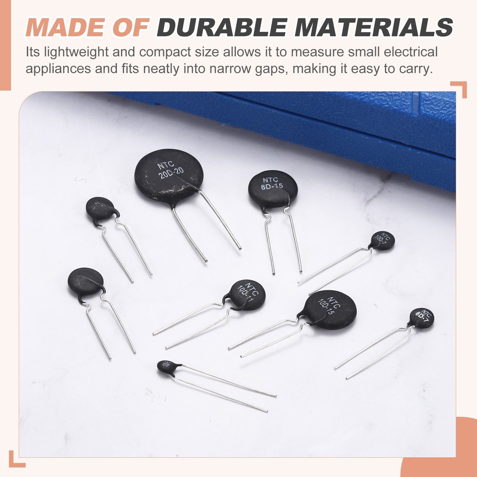 NTC Thermistors Resistors, 12Pcs 10 Ohm NTC10D-11 Thermistor ...