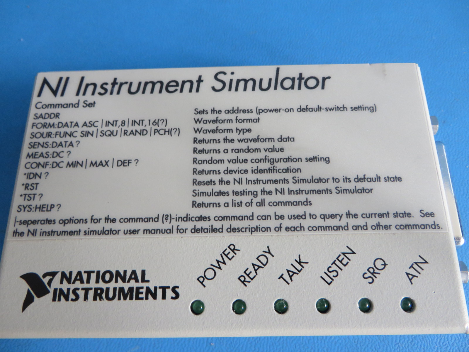 National Instruments 183913C-01 NI Instrument Simulator | eBay