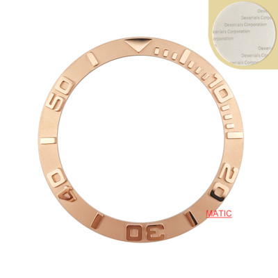 38mm Rose Gold Ceramic Bezel Insert YM Yachtmaster Style For SKX007/009 ...
