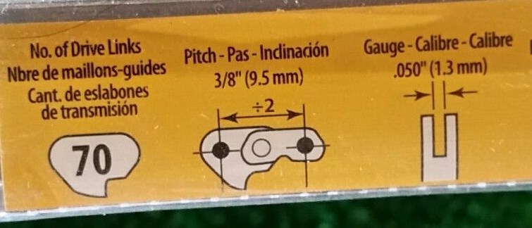 20" Chainsaw chain 3/8 .050 70 DL D70 Chainsaw chain Ripping Chain ...