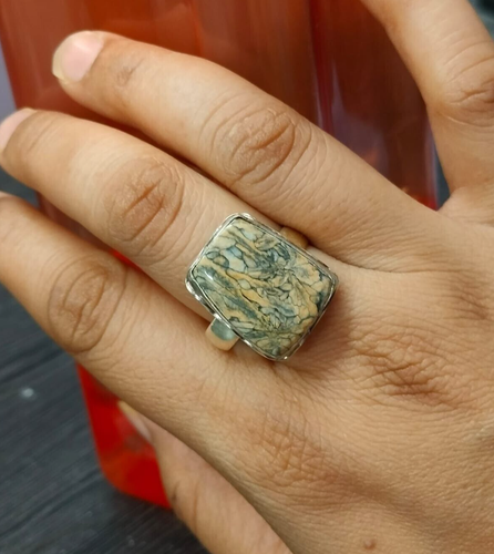 Pinolith Edelstein Ring 925 Sterling Silber Unisex Schmuck Geschenk zum ...