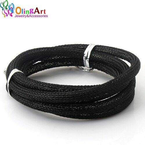 1m/lot 6.0mm Wire Plastic Hollow Tube Mesh Metal Colorful Diy Bracelets ...