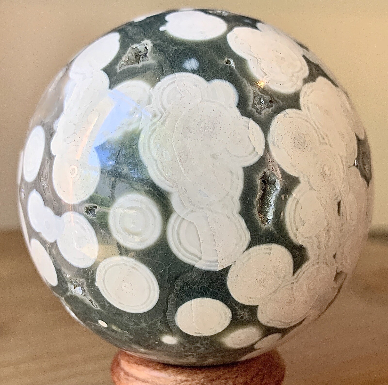 65mm Large Natural Fish Eye Ocean Jasper Sphere Ball | eBay