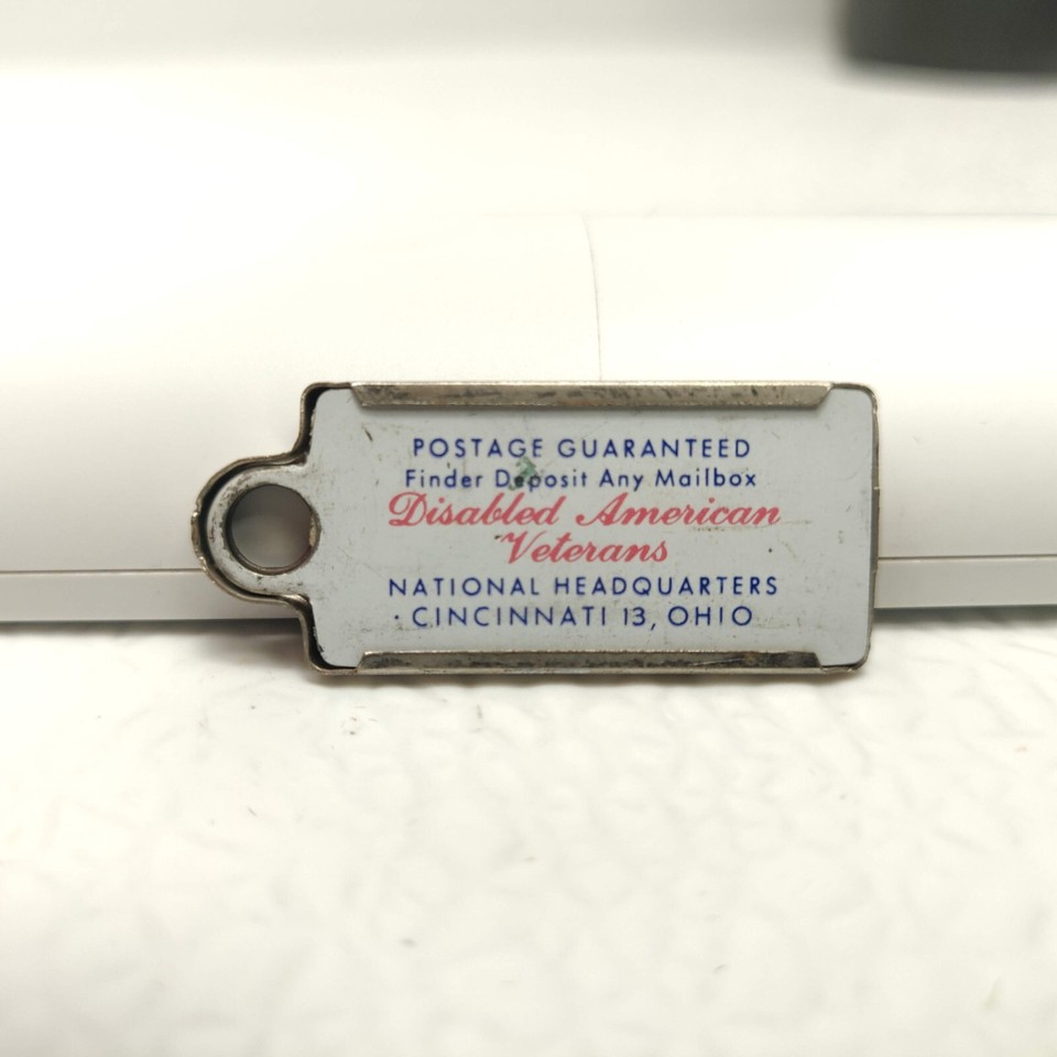 RARE VTG Disabled Veterans Mini License Plate Key Chain Ring Tag ...