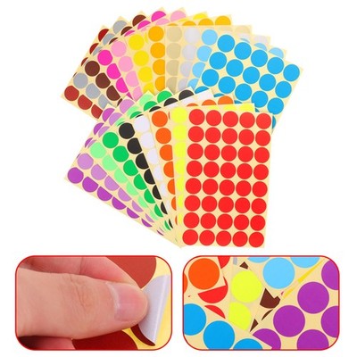 20 Sheets Adhesive Color Coding Stickers Bright Dot Round Colored | eBay UK