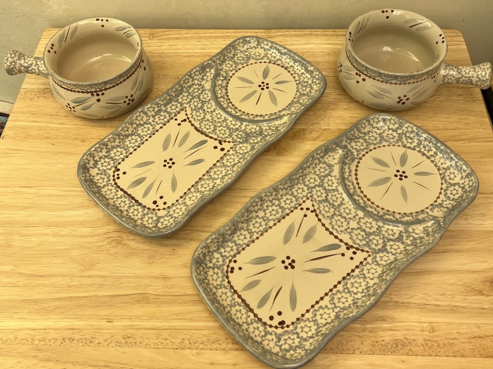 Temptations Old World 16 oz Soup Bowl And Sandwich Plate 4 Pc Set New ...