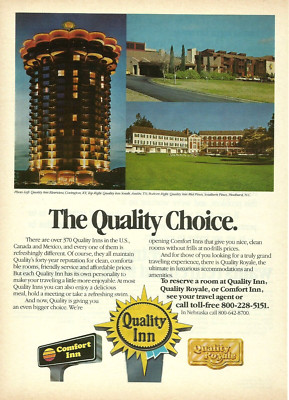 1981 Comfort Inn Quality Royale Hotel Travel vintage print ad ...