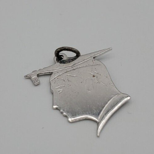 Vintage Griffith Sterling Graduate Boy Silhouette Head Charm with Cap ...