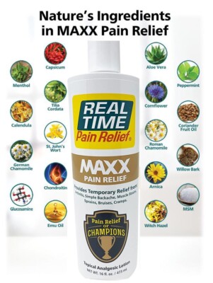 Real Time Pain Relief MAXX Pain Relief 16oz Flip Top Bottle | eBay
