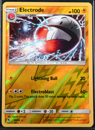 Electrode 22/68 Hidden Fates 2019 Reverse Holo Rare Pokemon TCG Card ...
