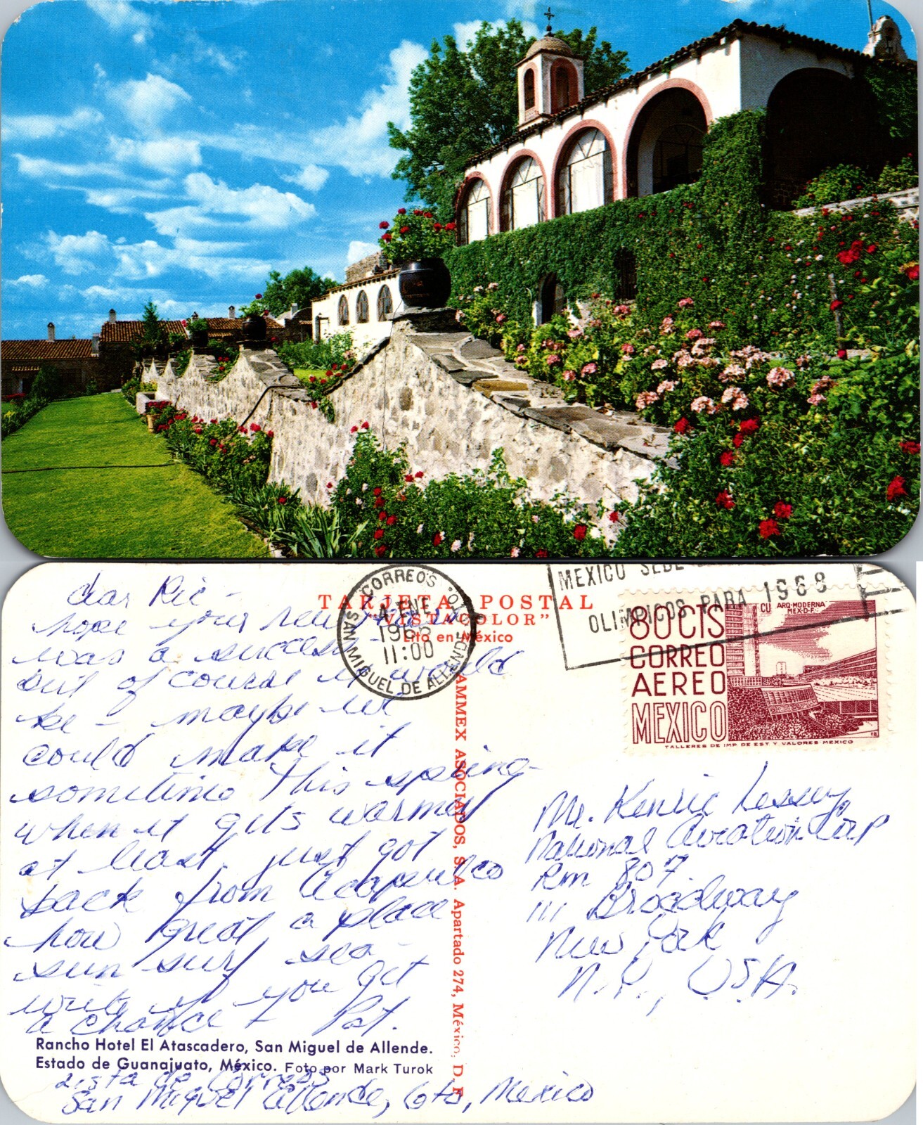 Rancho Hotel El Atascadero San Miguel de Allende Mexico Postcard | eBay