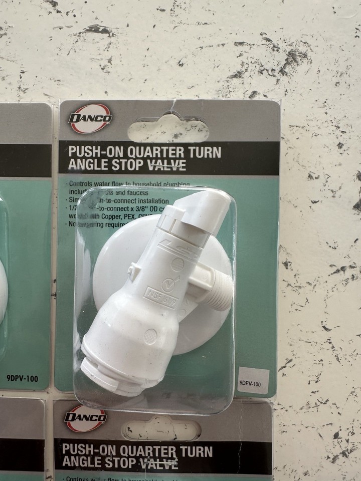 Danco Plastic Push-on Quarter Turn Angle Stop Valve (9DPV-100) Lot Of 4 ...
