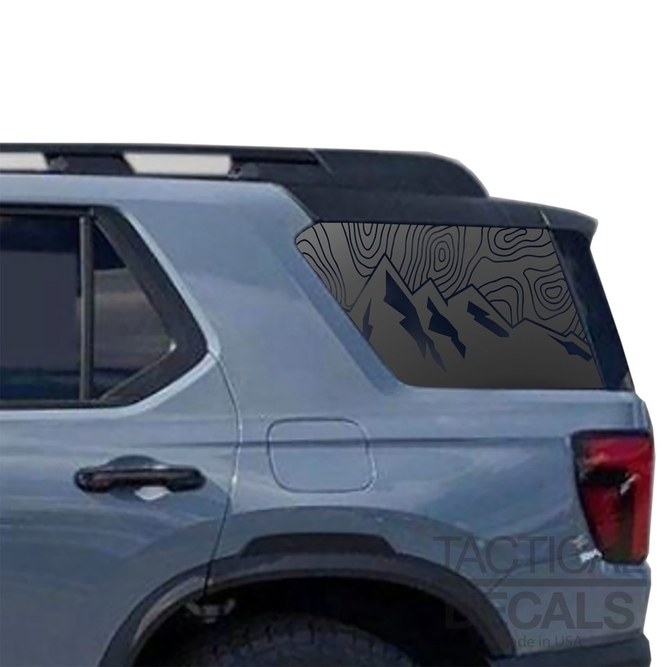 Topography map Mountains vinyl Decals for 2026 Honda Passport ...
