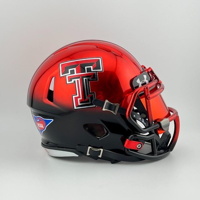 Texas Tech Red Raiders CUSTOM 2-Tone Chrome Mini Football Helmet with ...