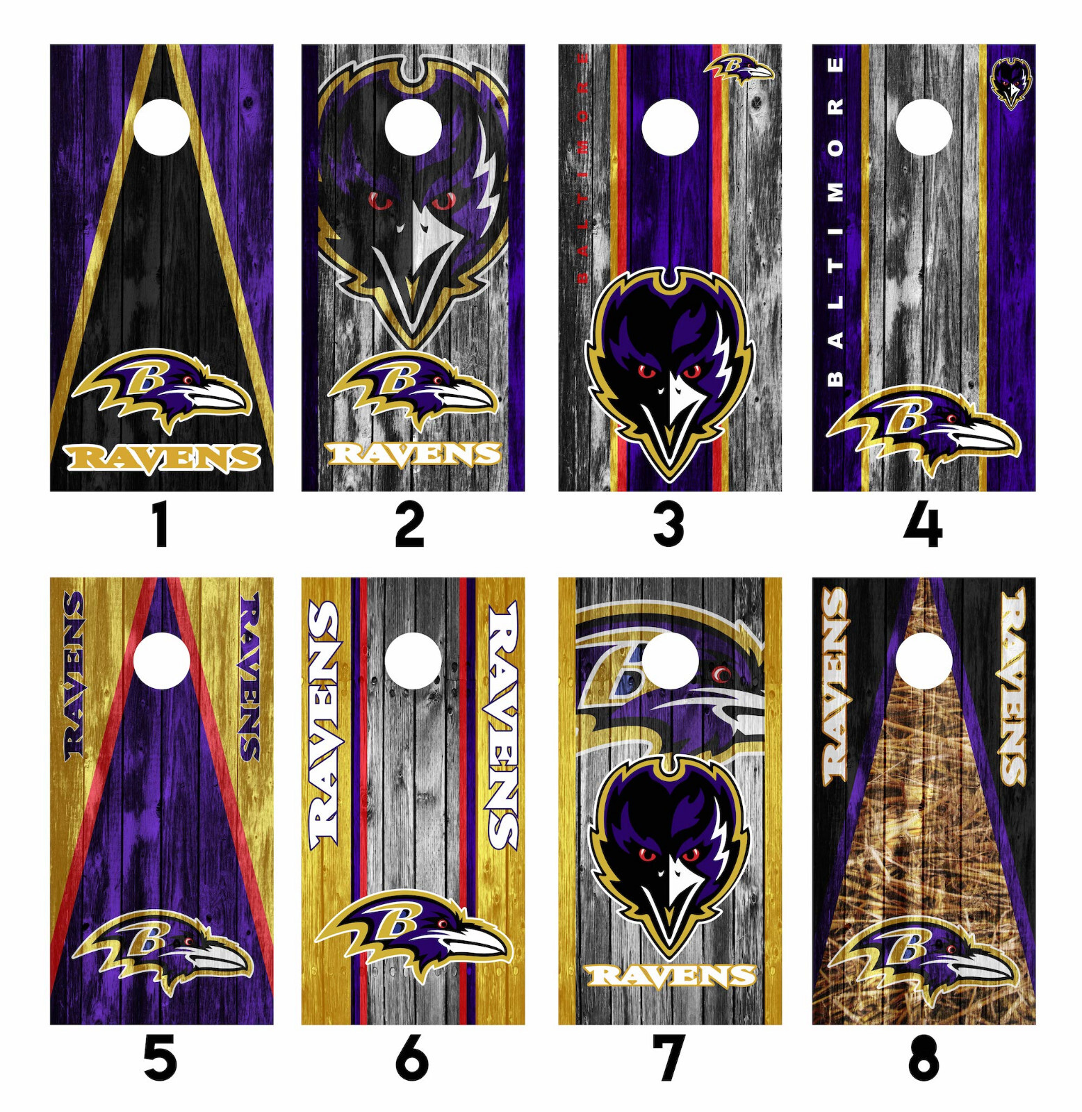 Baltimore Ravens Cornhole Wrap Skin Decal Board Vinyl Sticker MANY ...