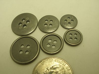 New lots of 10 Silver/Nickel Dull Metal Buttons size 13/16, 5/8 &1/2 ...
