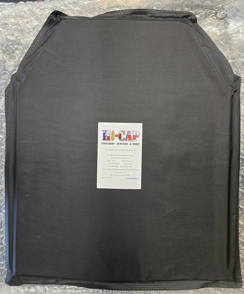 HI-CAP FIREARMS 10”x12” LEVEL IIIA 3A SOFT BALLISTIC PLATE SAPI CUT ...