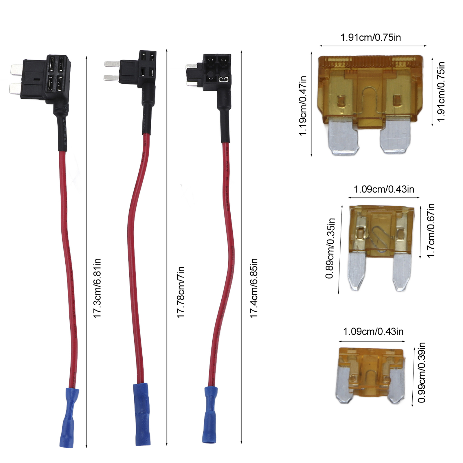 9 Pack 12V Add A Circuit Adapter 3 Types Fuse Tap Holder Standard Mini ...