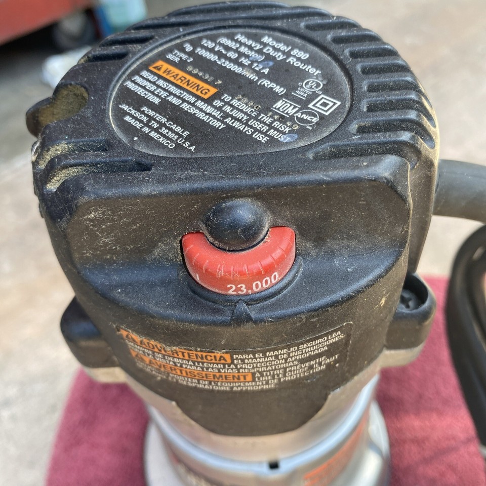 Porter Cable 890 Heavy Duty Router 8902 Motor 120V w/ Plunge Base 8931 ...