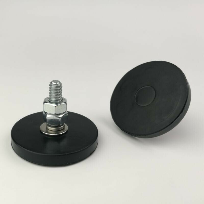 4PCS Rubber Coated Round Magnet D43mm 1/4''-20 Male Threaded Magnetic ...