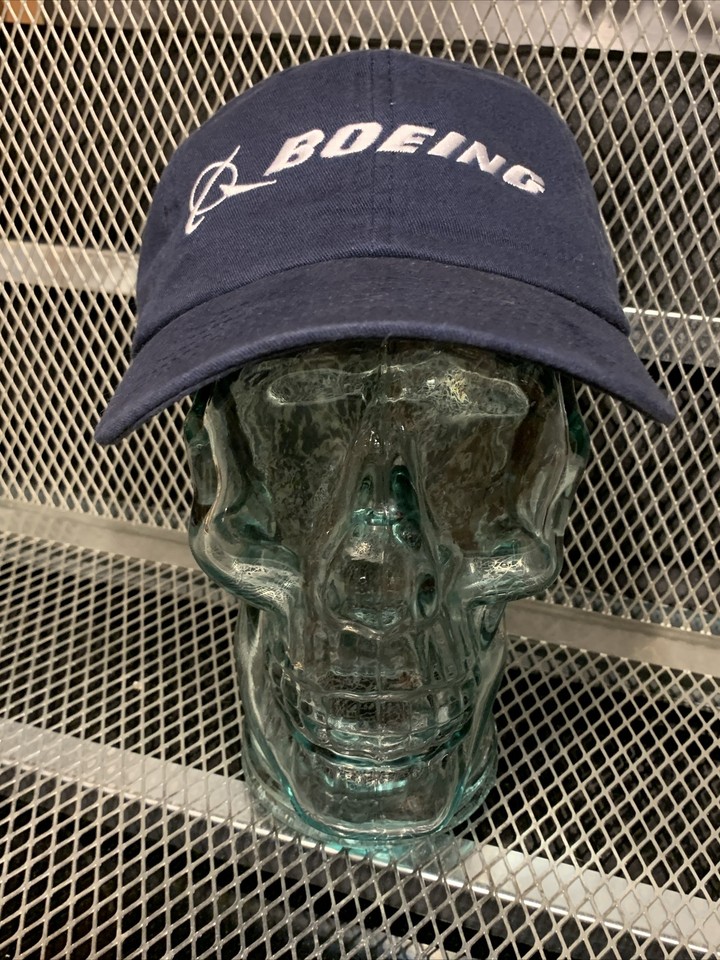 Boeing Cap Hat Unisex Adult Strapback Black Embroidered White SpellOut ...